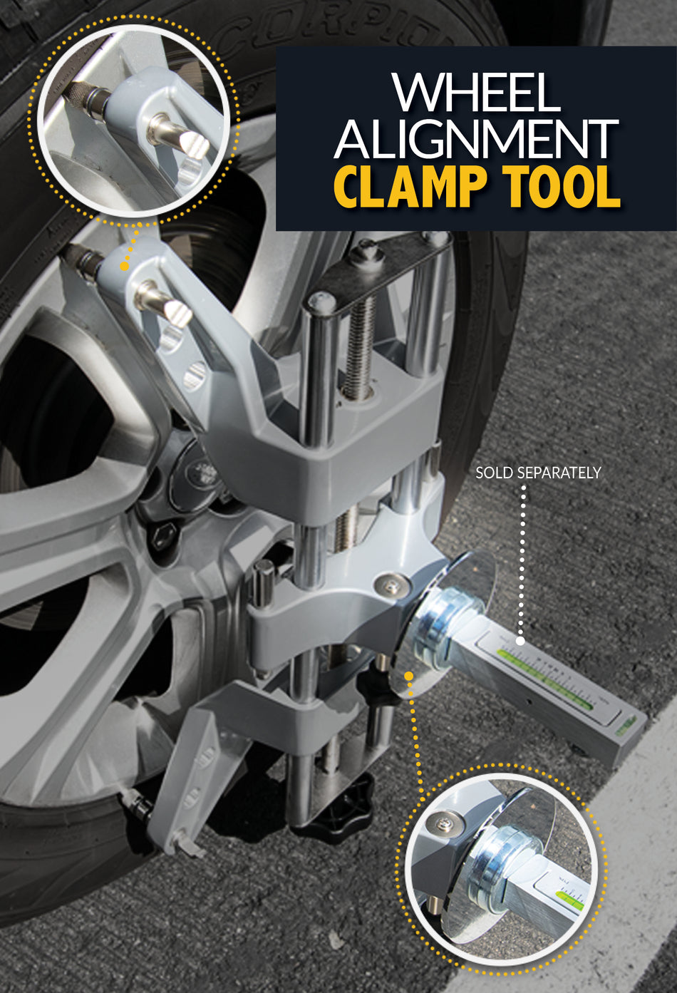 3D DSP Alignment Wheel Clamp & Magnetic Adapter for Camber Caster Gaug ...