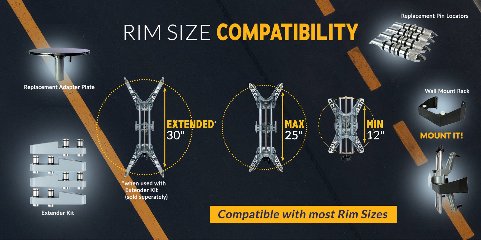 3D DSP Alignment Wheel Clamp & Magnetic Adapter for Camber Castor Gaug ...