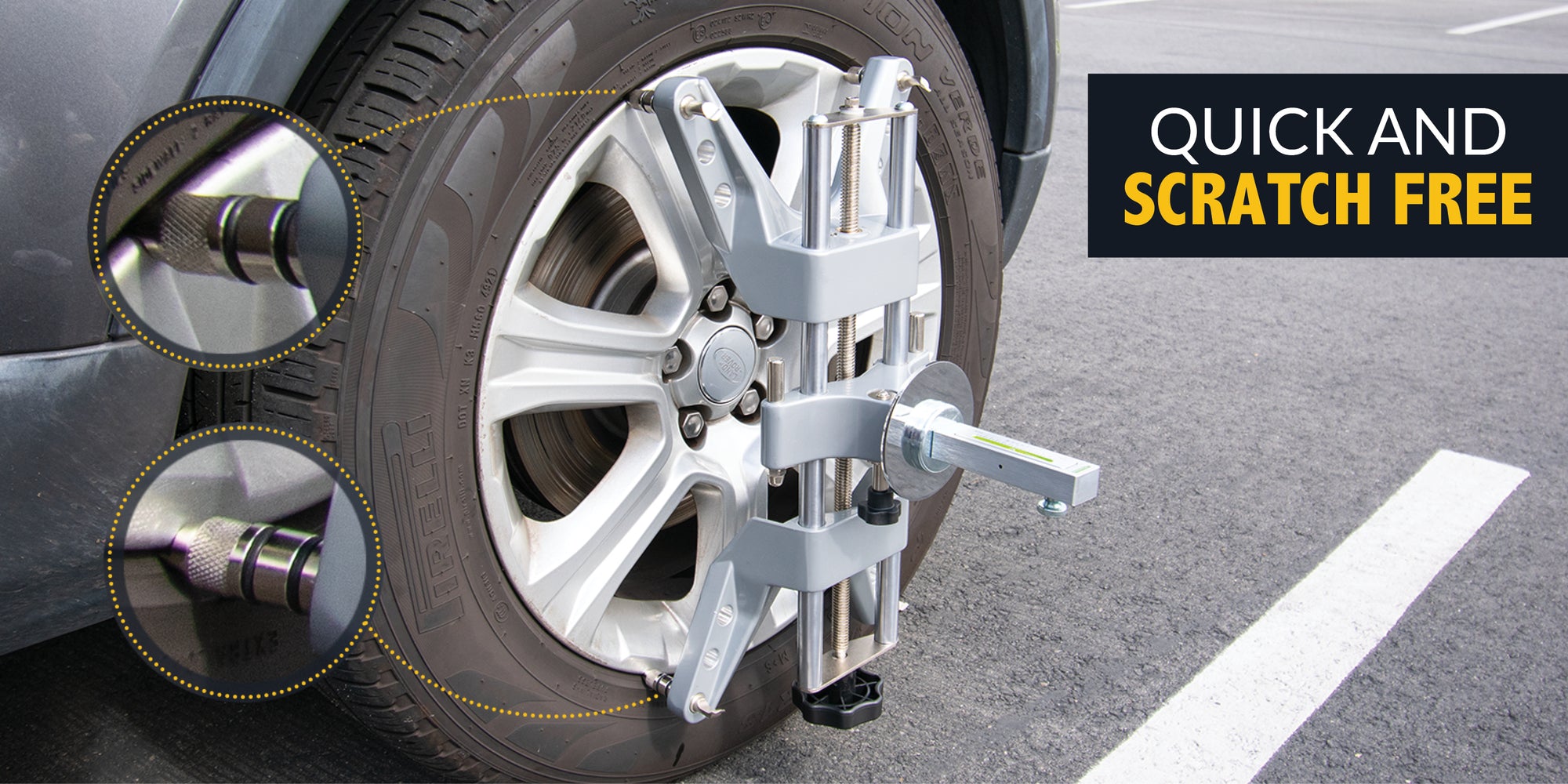 3D DSP Wheel Alignment Wheel Clamp with Magnetic Adapter Plate – AutoSolo