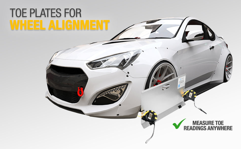 Wheel Alignment Toe Plates with Rim Protection - Includes Measuring Ta ...